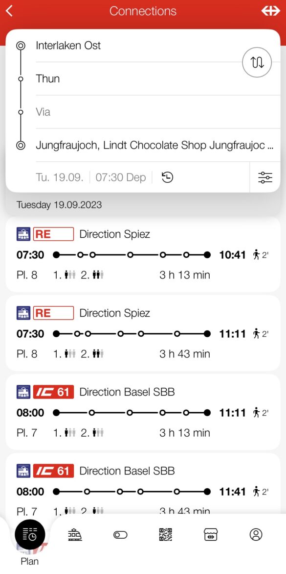 【瑞士】SBB瑞士聯邦火車 app使用教學 購票 規劃